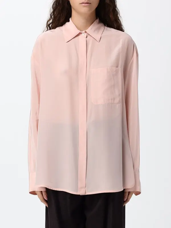 TELA Silk-blend Shirt With Dropped Shoulders And A Concealed Placket - Pink