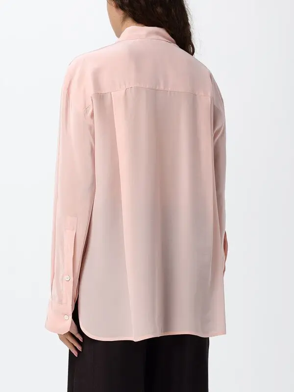 TELA Silk-blend Shirt With Dropped Shoulders And A Concealed Placket - Pink