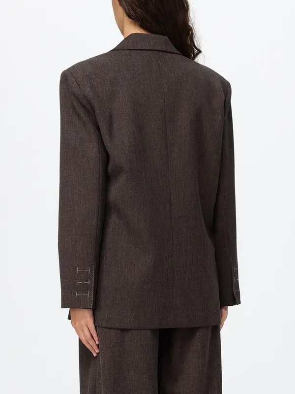ELEH Short Double-breasted Relaxed Fit Blazer With Peak Lapels