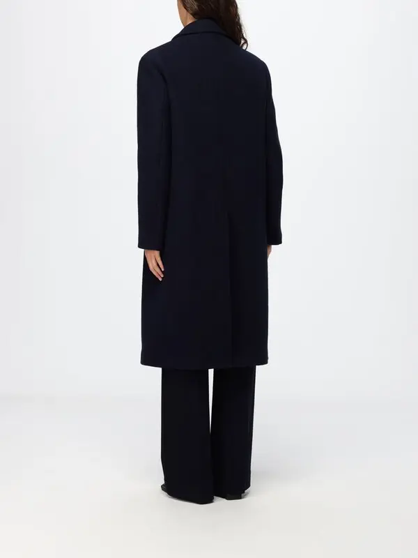 TELA Double-breasted Long Coat In Virgin Wool Blend