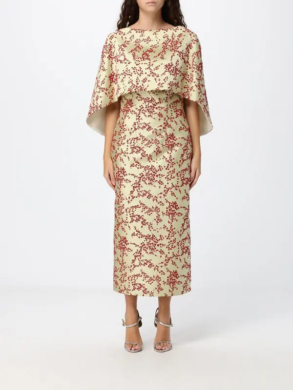 Alberta Ferretti Floral Silk-blend Off-the-shoulder Midi Evening Dress