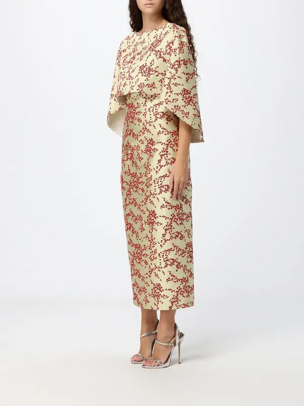 Alberta Ferretti Floral Silk-blend Off-the-shoulder Midi Evening Dress