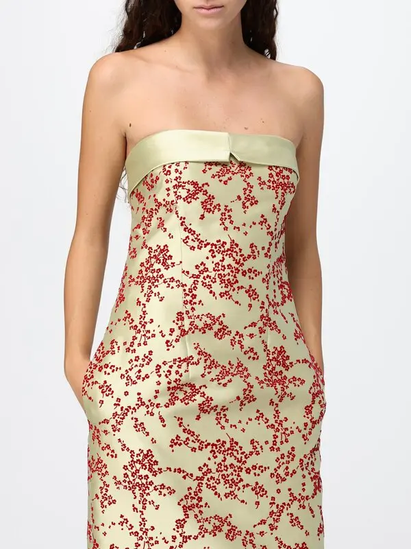 Alberta Ferretti Floral Silk-blend Off-the-shoulder Midi Evening Dress