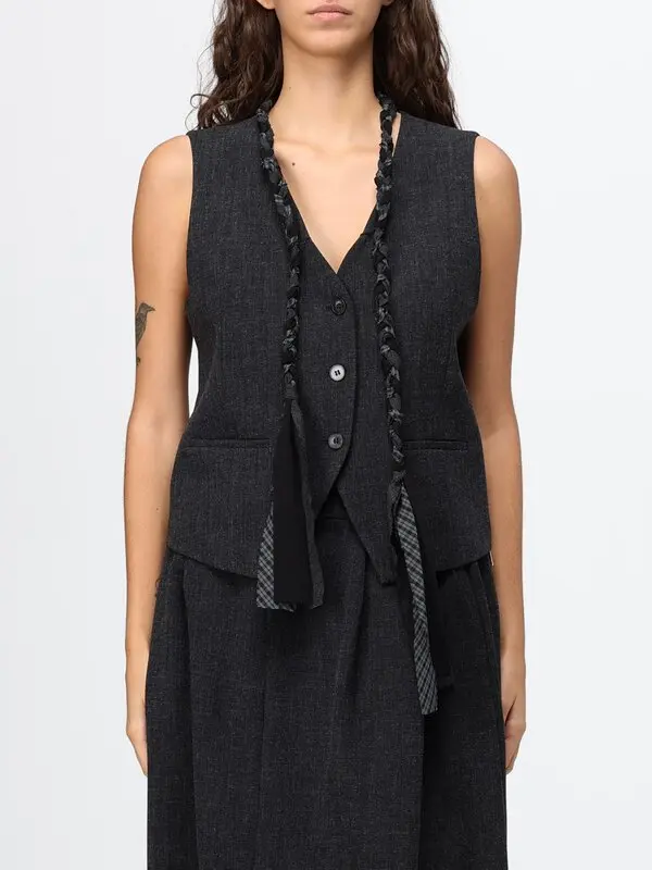 ELEH Single-breasted Vest With V-neck And Button Closure
