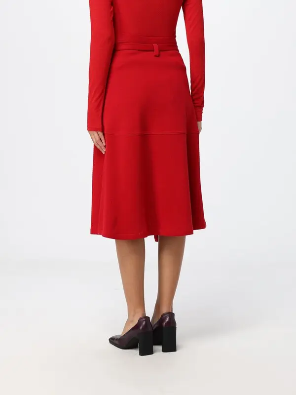 TELA Wool Blend Wrap Midi Skirt With Front Slit