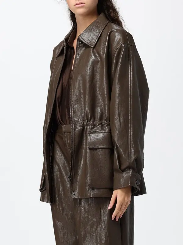 ELEH Faux Leather Cropped Shirt Jacket