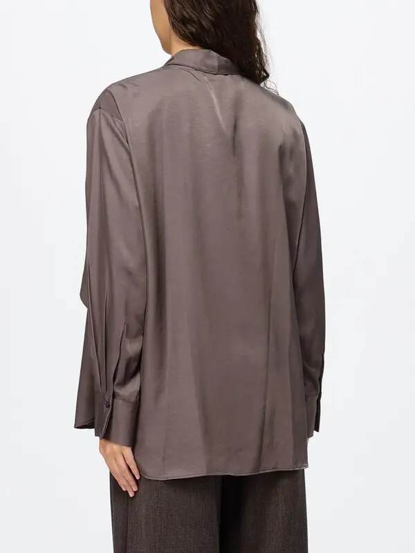 ELEH Elegant Pussy-bow Neck Blouse With Long Sleeves And Concealed Buttoning