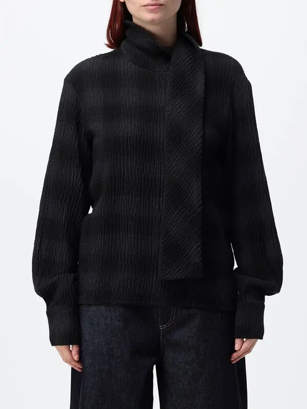 TELA Check Wool-blend Blouse With Pussy-bow Neck And Dropped Shoulders