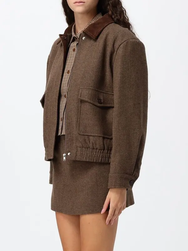 ELEH Wool Blend Bomber Shirt Jacket With Dropped Shoulders
