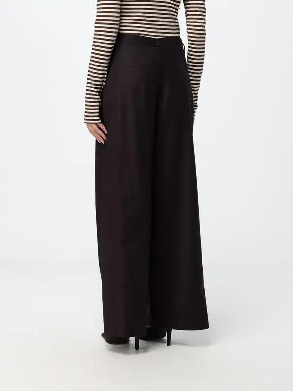 TELA High-waisted Wide-leg Wool Blend Trousers With Drawstring