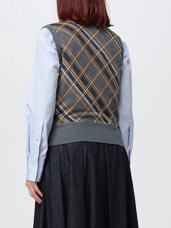 TELA Argyle Wool-blend Knitted Vest With A V-neck And Button Fastening