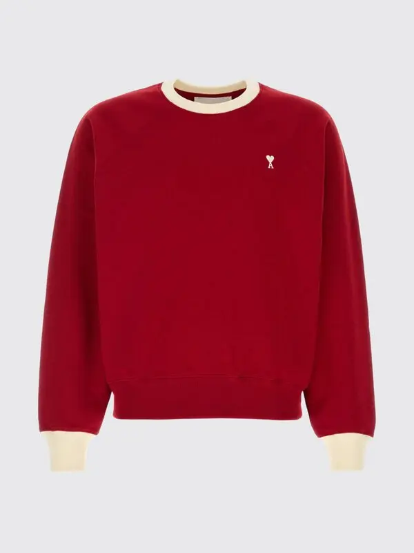 AMI Paris Cotton Crewneck Jumper With Dropped Shoulders And Embroide Logo