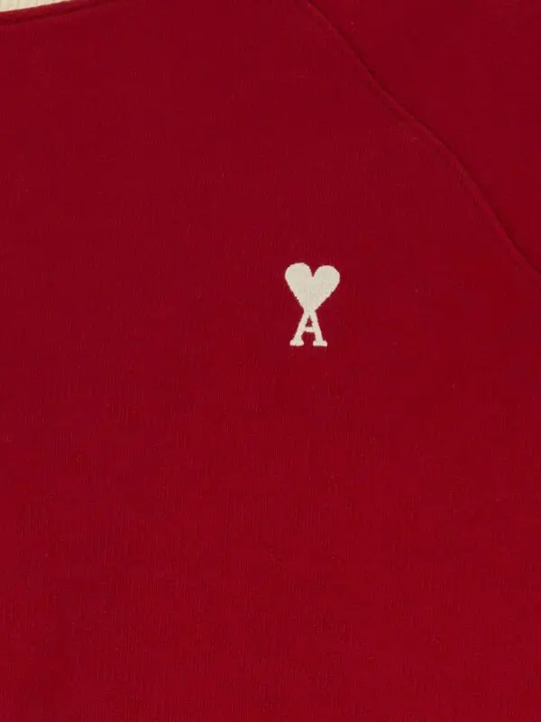 AMI Paris Cotton Crewneck Jumper With Dropped Shoulders And Embroide Logo