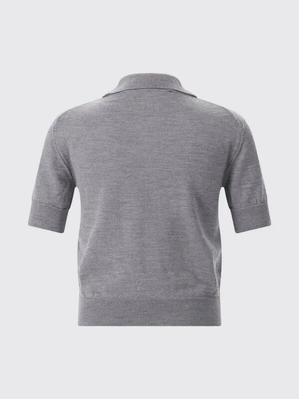 AMI Paris Short-sleeved Knitted Wool Polo With Embroidered Logo