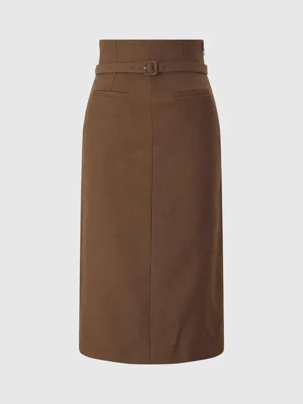 AMI Paris High-waisted Midi Pencil Skirt In Wool Blend With Belt
