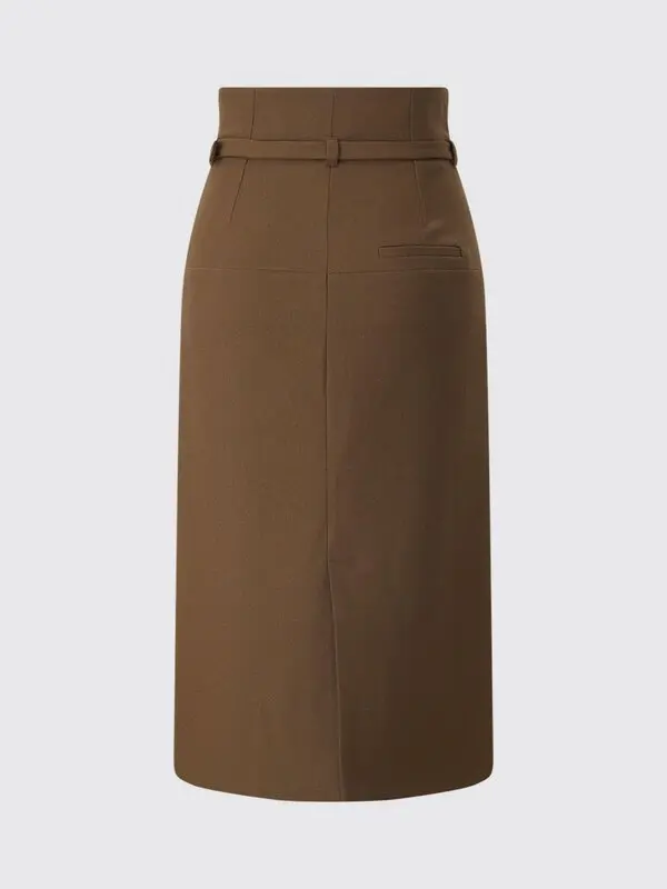 AMI Paris High-waisted Midi Pencil Skirt In Wool Blend With Belt