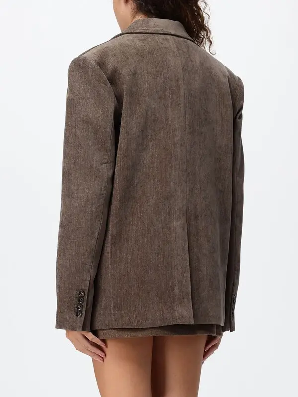 ELEH Single-breasted Relaxed Fit Cropped Velvet Blazer