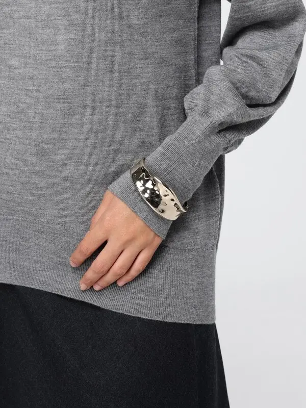Liu Jo Cashmere Turtleneck With Metal Ring And Dropped Shoulders - Grey