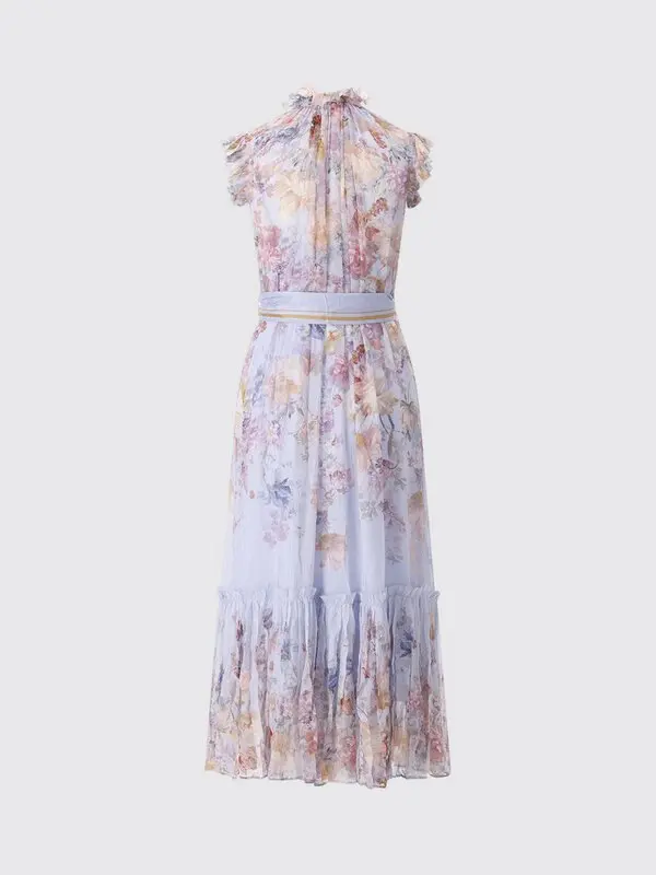 Zimmermann Valiant Sleeveless Floral Midi Ceremony Dress - Pink