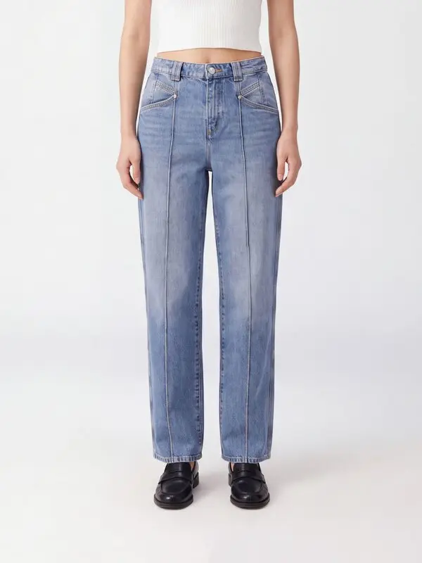 Isabel Marant Étoile Mid-rise Straight Jeans In Cotton Denim