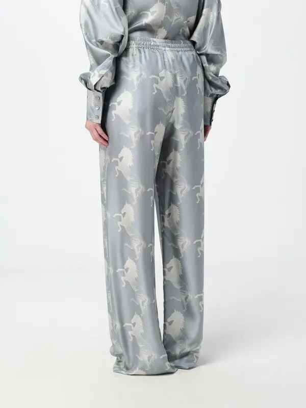Stella McCartney Graphic Print High-waisted Wide-leg Silk Trousers - Dust