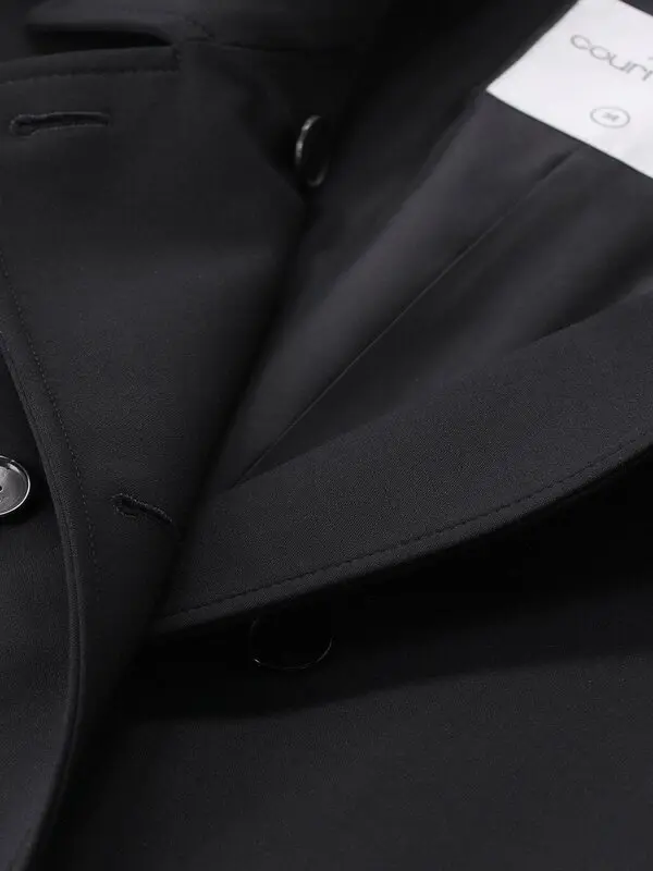 COURREGES Knee-length Double-breasted Wool Coat With Cuff Straps