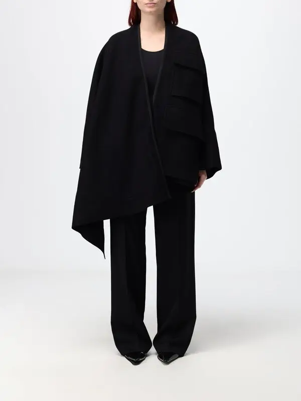 Ter Et Bantine Wool And Cashmere Cape With Asymmetrical Hem