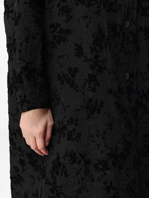 Ter Et Bantine Single-breasted Long Coat With Floral Details