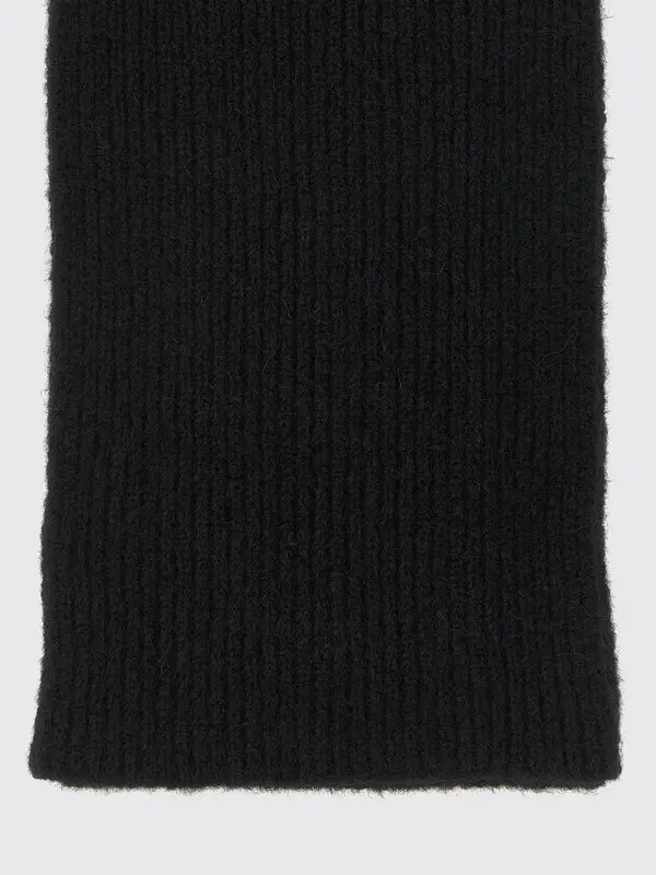 Dries Van Noten Ribbed Alpaca And Wool-blend Scarf With Applied Logo