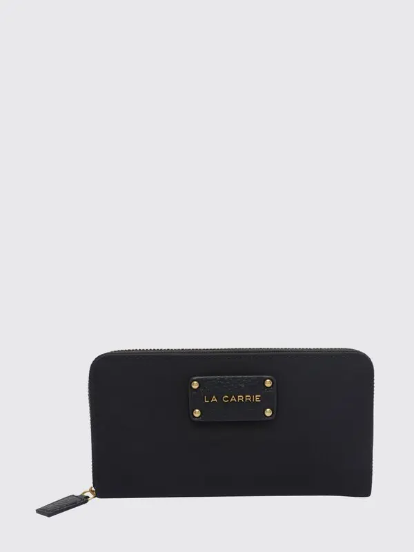 LA CARRIE Continental Zip-around Wallet In Faux Leather - Black