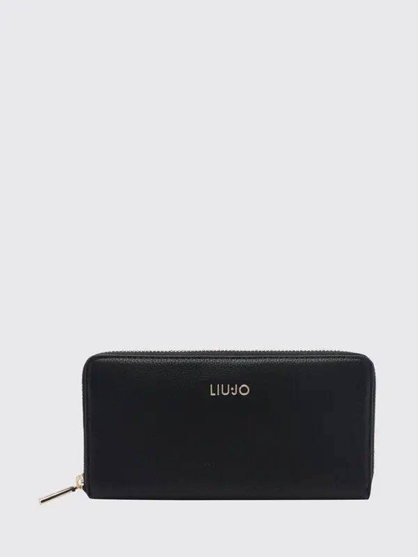 Liu Jo Continental Zip-around Wallet In Grained Faux Leather - Black