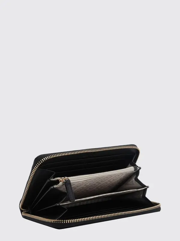 Liu Jo Continental Zip-around Wallet In Grained Faux Leather - Black