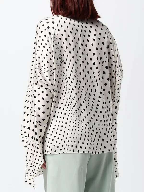 Stella McCartney Polka-dot Viscose Shirt With Pussy-bow Collar