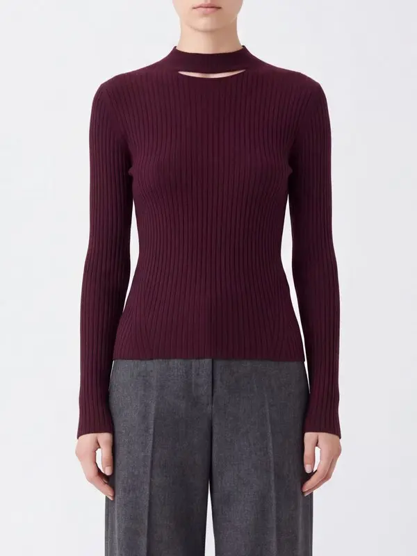 JIL SANDER Slim Fit Wool And Silk Jumper With Mock Neck And Cut-out