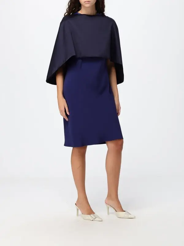 Alberta Ferretti Cropped Silk-blend Cape With Crew Neck