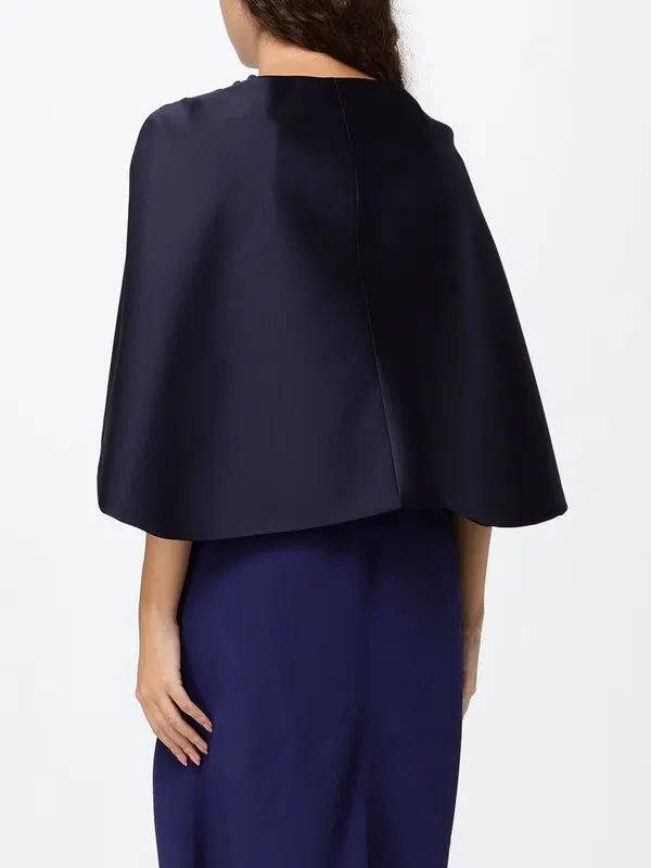 Alberta Ferretti Cropped Silk-blend Cape With Crew Neck