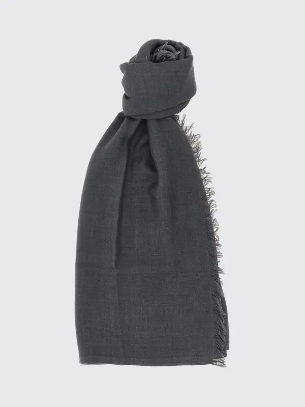 Brunello Cucinelli Cashmere And Silk Scarf With Fringed Edges