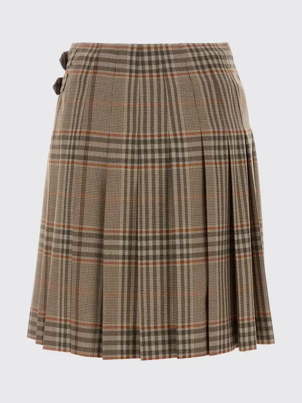 Burberry Vintage Check Wool Wrap-style Mini Skirt