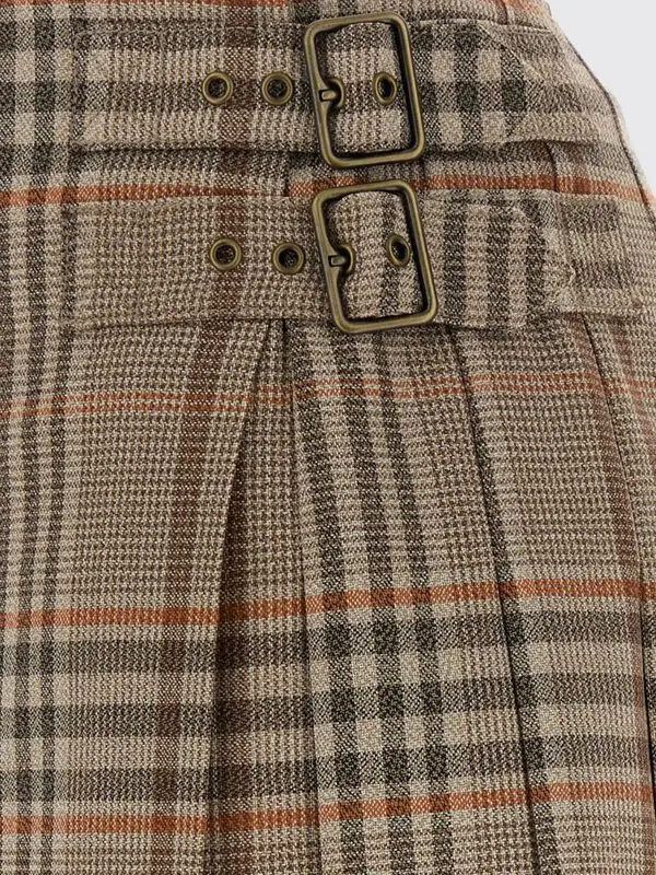 Burberry Vintage Check Wool Wrap-style Mini Skirt