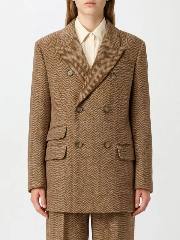 AMI Paris Chevron Virgin Wool Double-breasted Blazer
