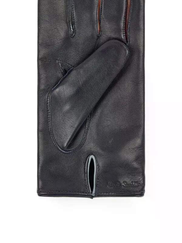 Paul Smith Blue-leather Concertina Gloves