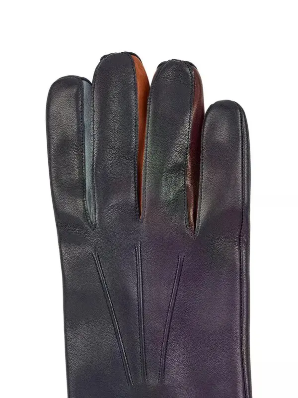 Paul Smith Blue-leather Concertina Gloves