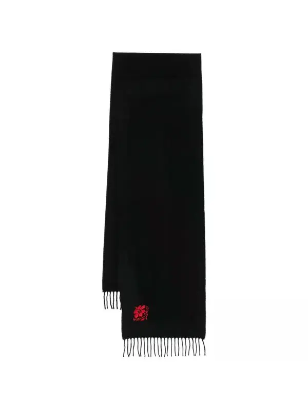 NICHOLAS DALEY Wool Fringed Scarf - Black