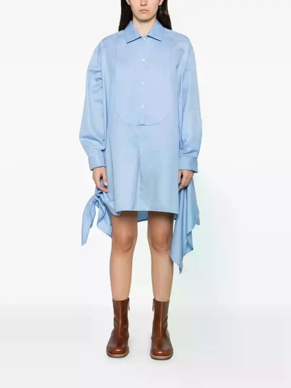 JW Anderson Knotted Shirt Mini Dress - Blue