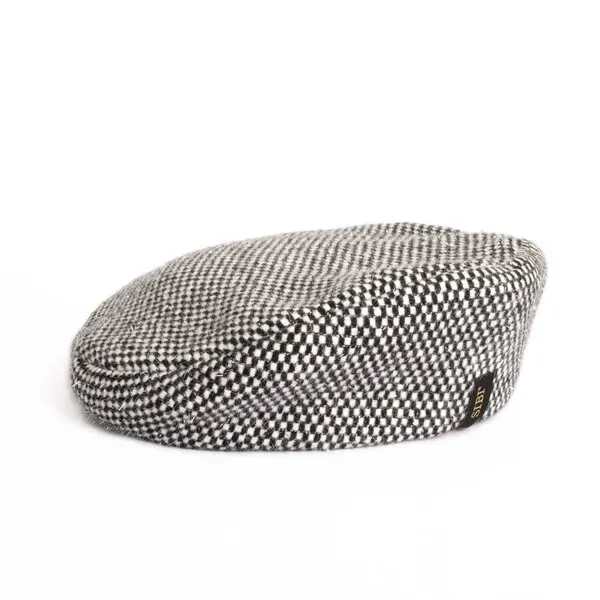SIBI HATS Diana Checkered Wool Beret Hat