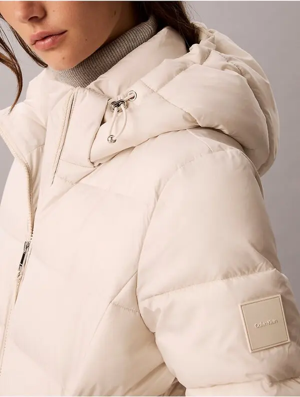 Calvin Klein Slim Stretch Puffer Jacket - Chalk