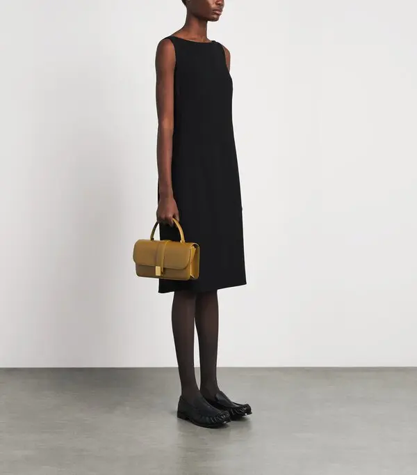 Theory Crepe Boat-neck Midi Dress