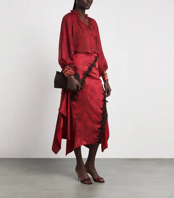 CHRISTIE BROWN Tulle Printed Blouse
