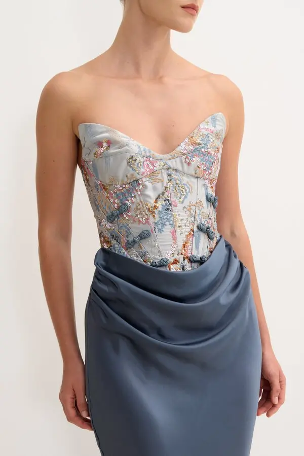 SAU LEE Sandrine Embellished Gown