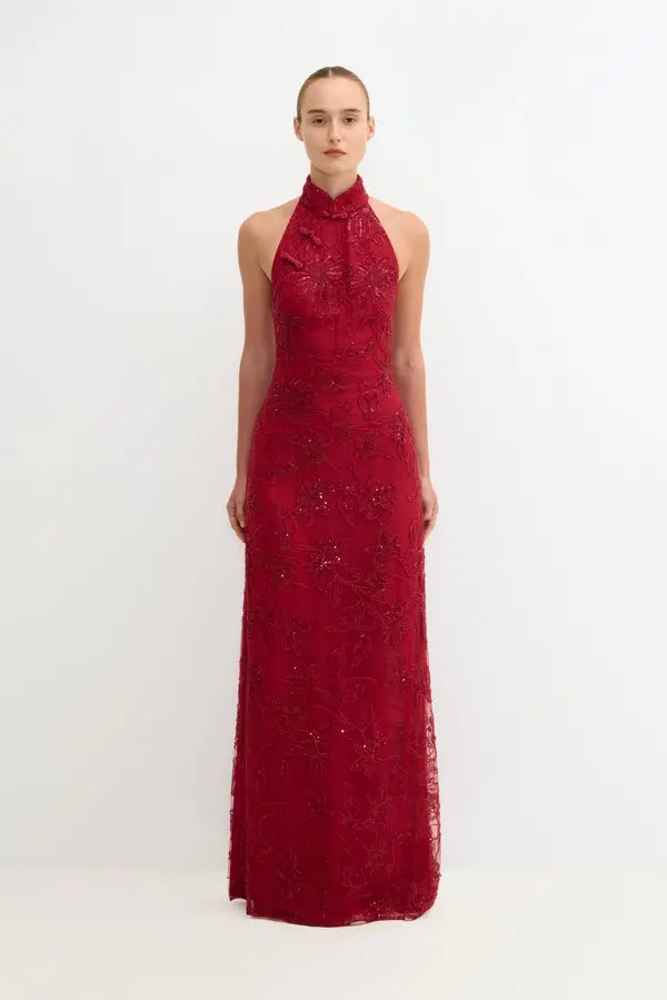 SAU LEE Grace Embellished Maxi Dress